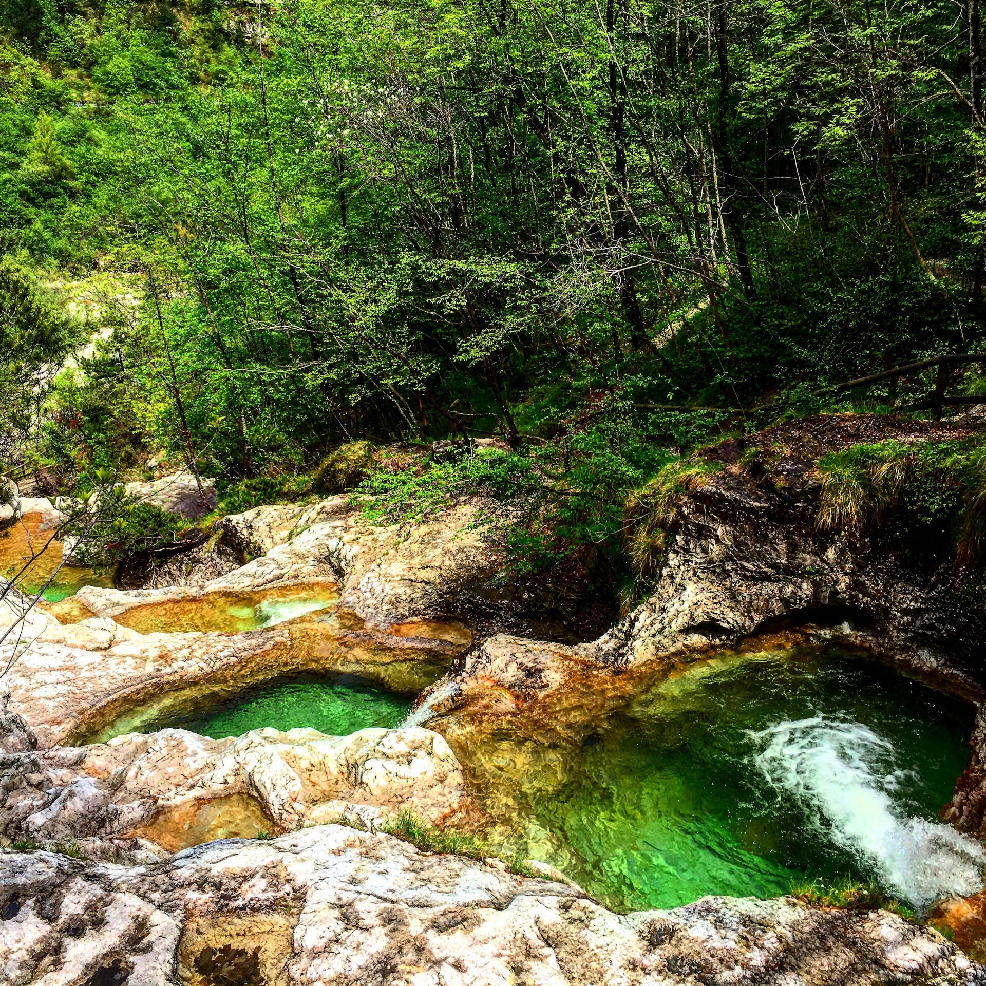 Cadini del Brenton and its waterfall