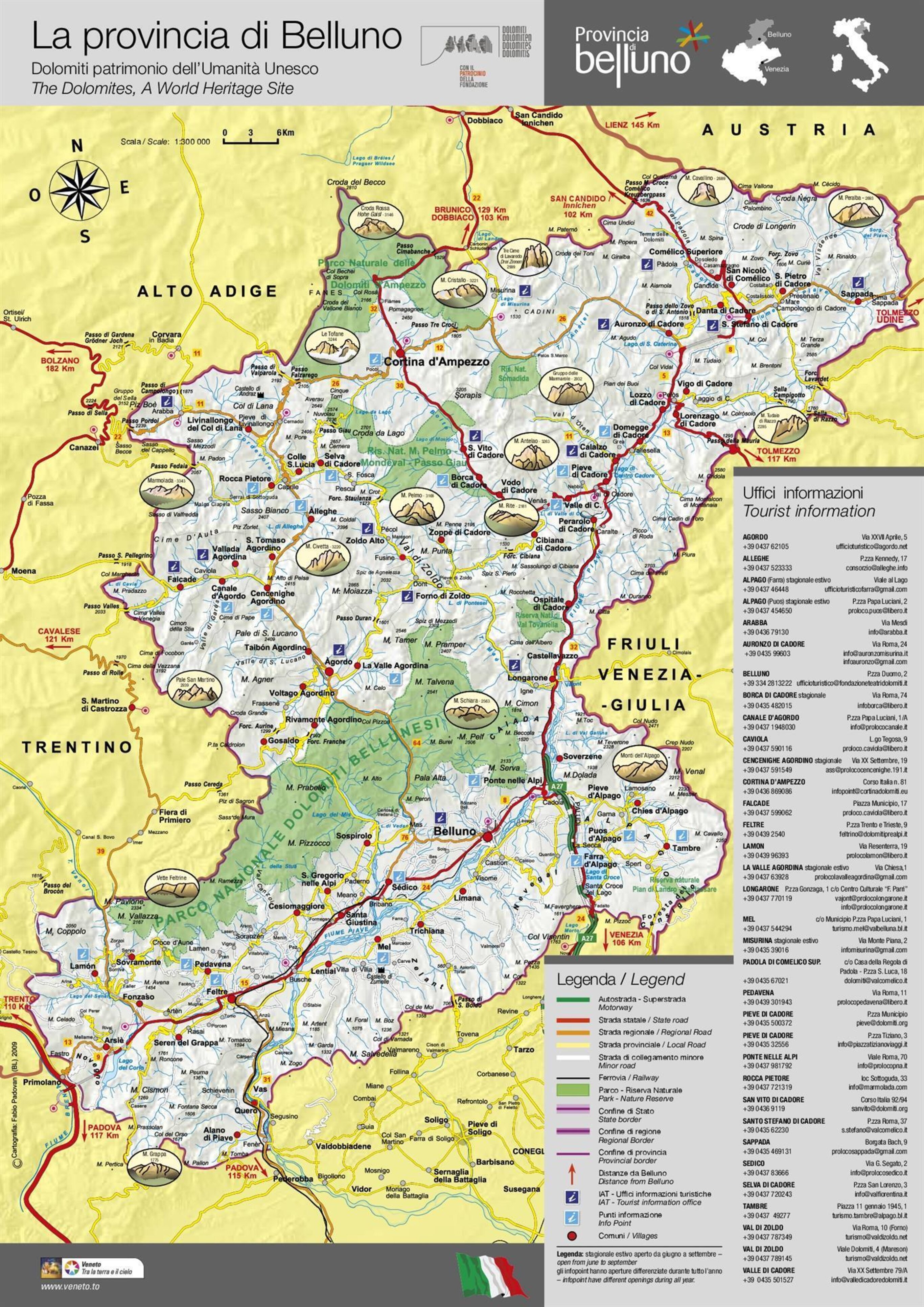 Cartina Provincia di Belluno IT EN D