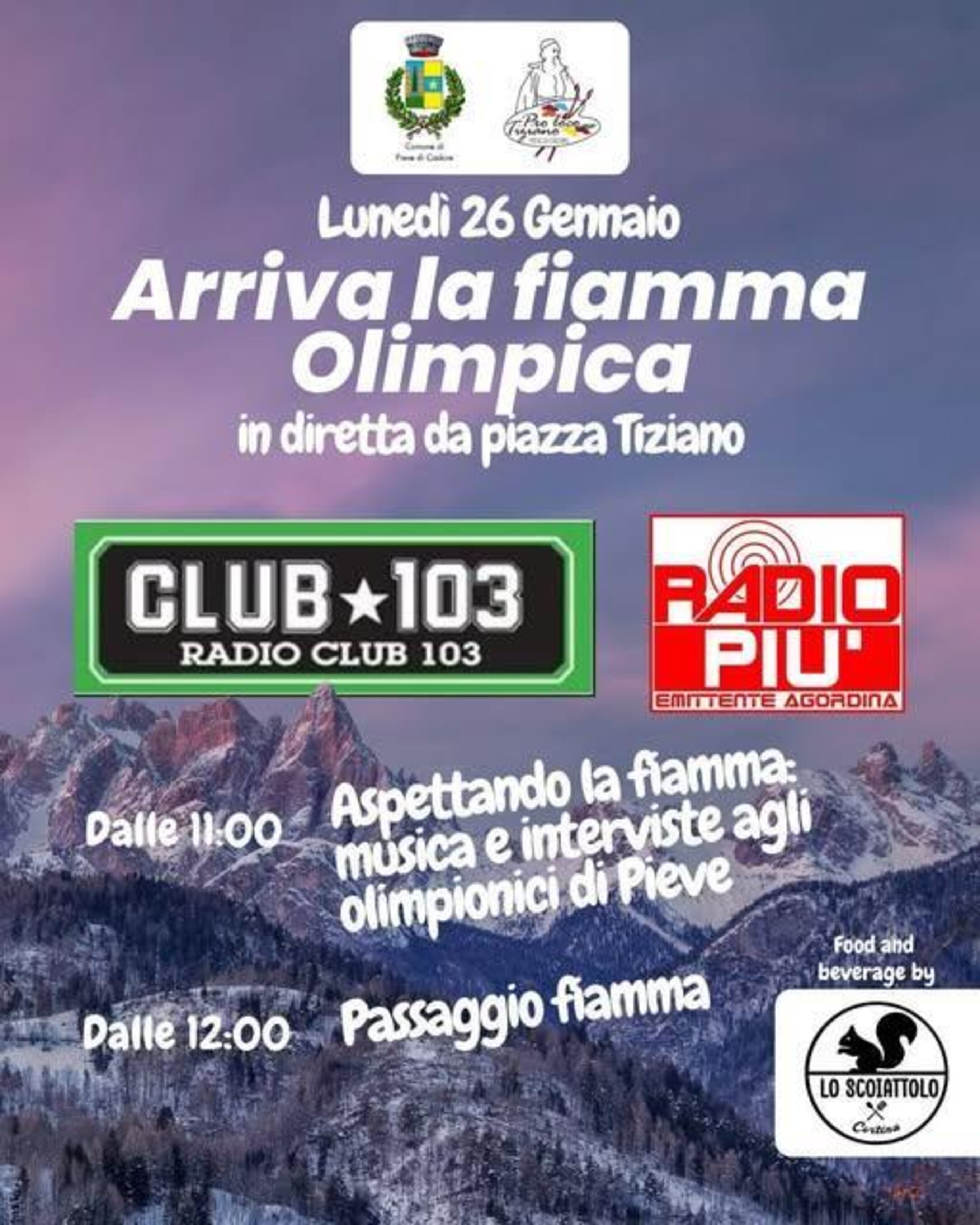 Arriva la Fiamma Olimpica a Pieve di Cadore